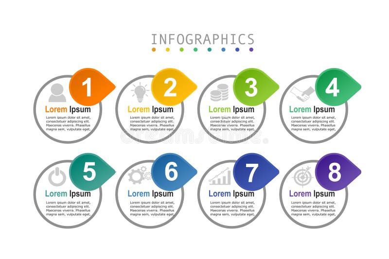 Infographic Element Template, Business Concept with , 8 Steps , Minimal ...
