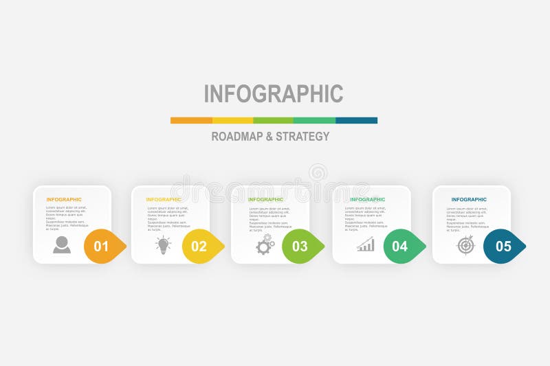 Infographic Element Template, Business Concept with , 5 Steps , Minimal ...