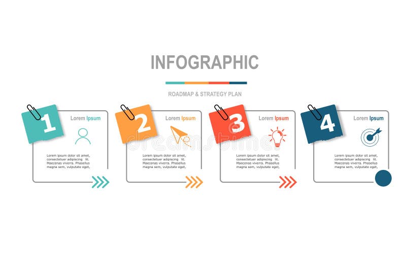 Infographic Elements Template, Business Concept with 4 Steps, Multi ...