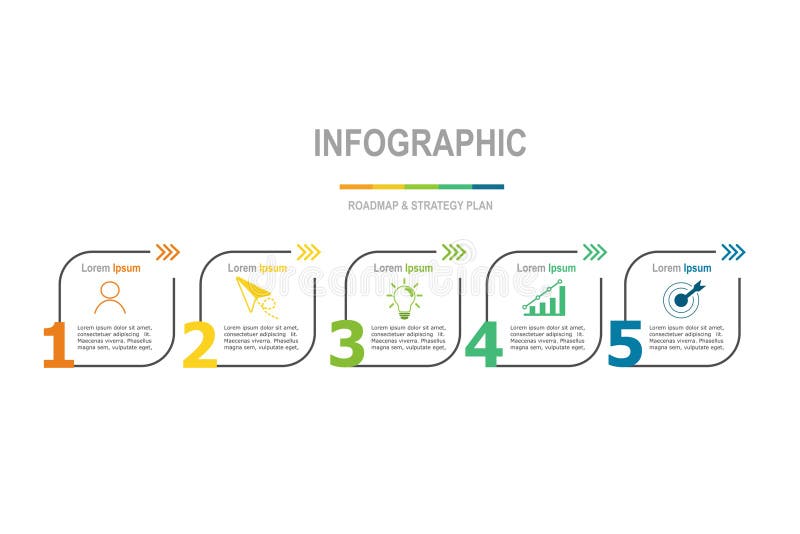 Infographic Elements Template, Business Concept with 5 Steps, Multi ...