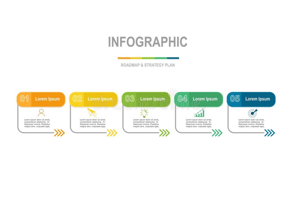 Infographic Element Template, Business Concept with, 5 Steps, Multi ...