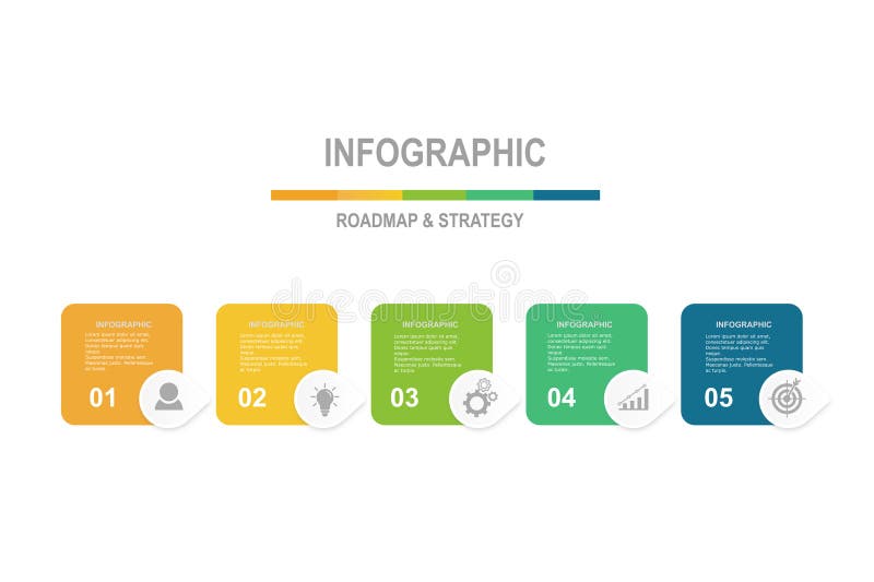 Infographic Element Template, Business Concept with, 5 Steps , Multi ...