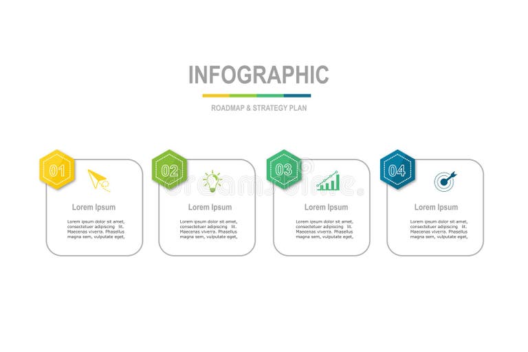 Infographic Element Template, Business Concept with, 4 Steps, Multi ...