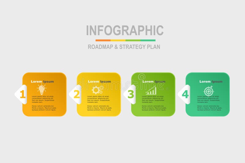 4 Steps Infographic Elements Template, Business Concept , Multi Color ...