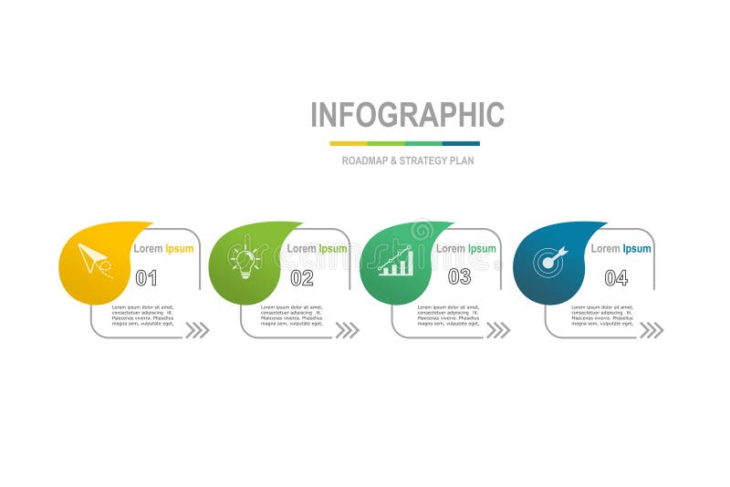 Infographic Element Template, Business Concept With4 Steps, Multi Color ...