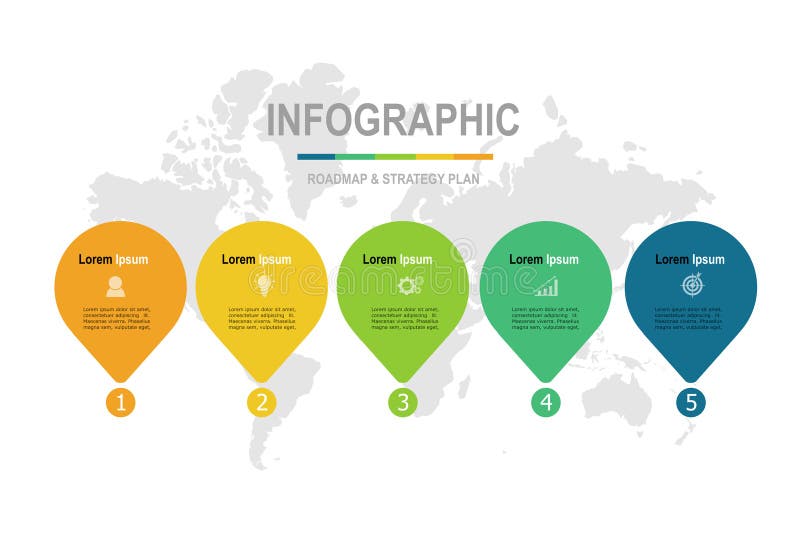 Infographic Element Template, Business Concept with, 5 Steps , Multi ... Infographic Element Template, Business Concept with, 5 Steps , Multi ...