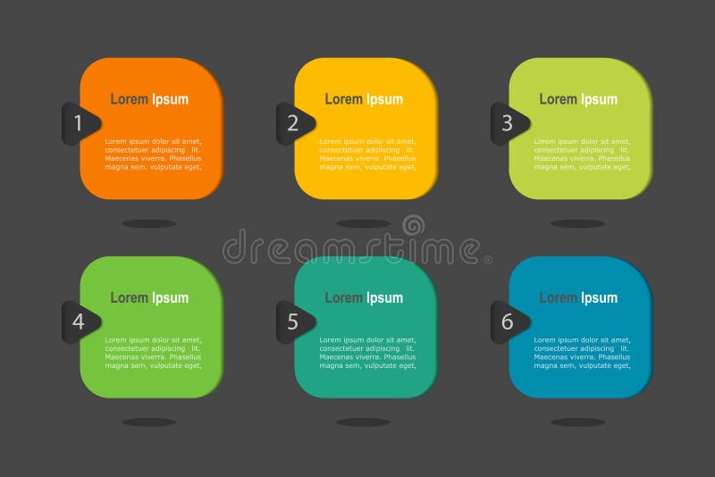 Infographic Element Template, Business Concept with 6 Steps, Multicolor ...