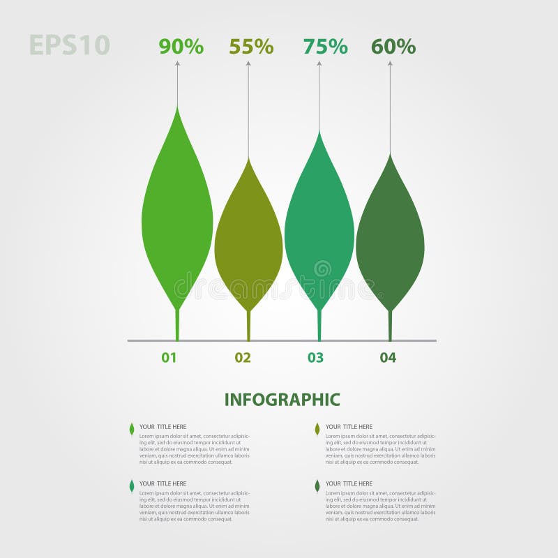 Infographic Elements Vector for Business, Leaves Icon, Graph, Chart ...