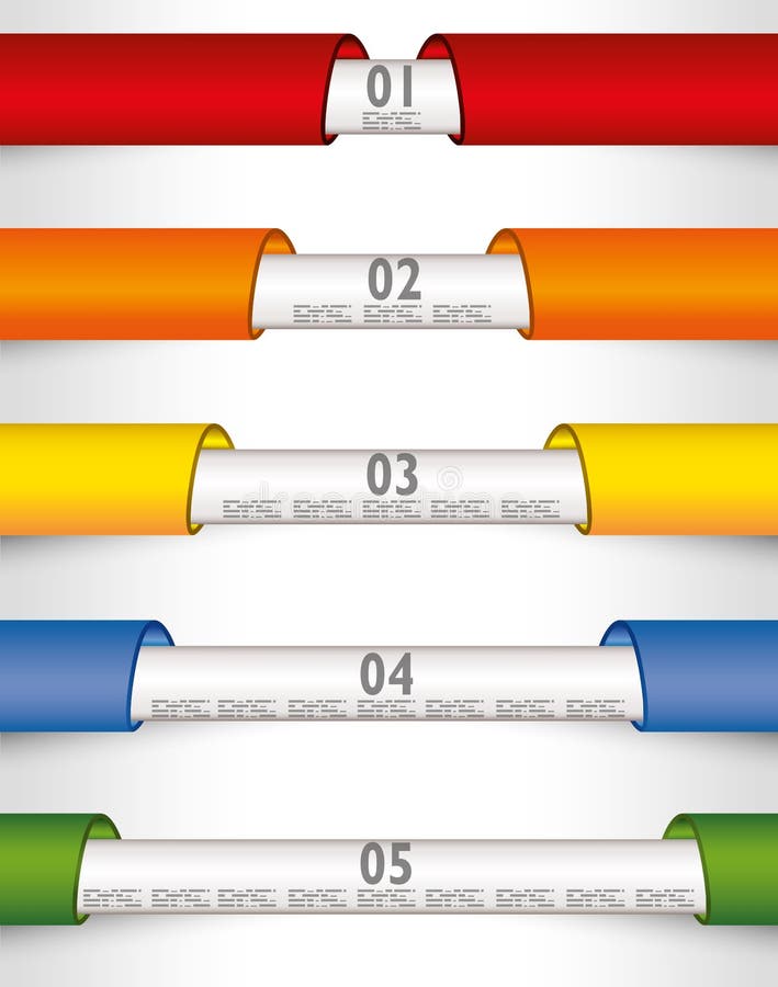 Infographic Examples Colored Bands Arrows Lines Paper Stock ...