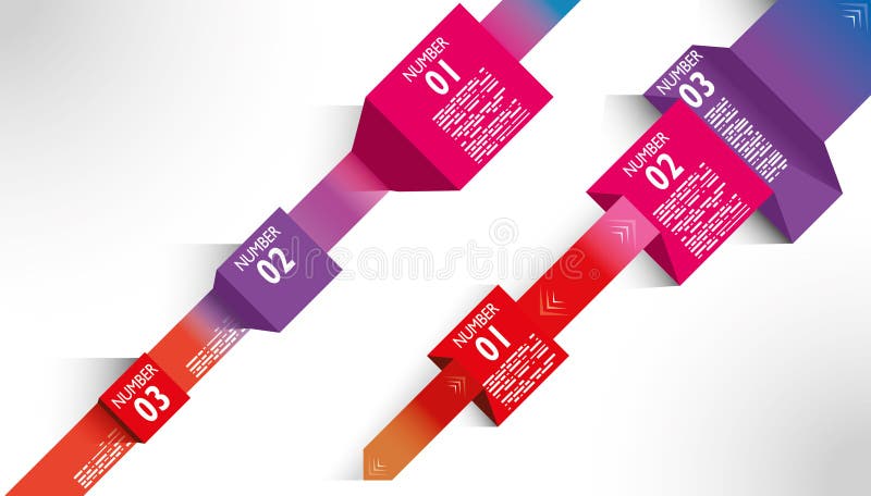 Infographic Examples Colored Bands Arrows Lines Paper Stock ...