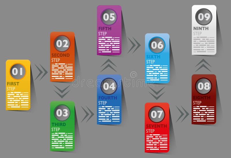 Infographic Examples Numbers Colored Bands Stock Illustration ...