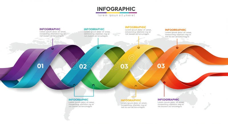 Infographic Features a Colorful, Intertwined Ribbon Design with Four ...