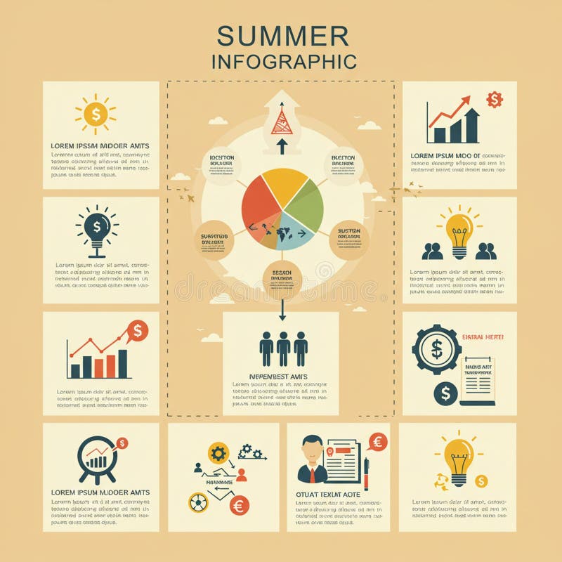 Infographic Features a Grid Layout with Nine Sections, Each Containing ...