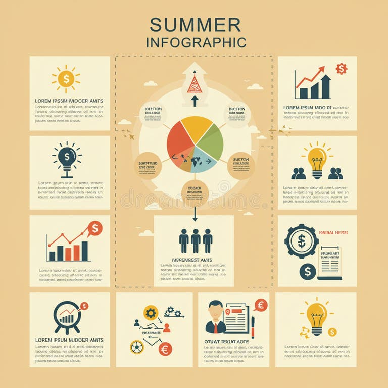 Infographic Features a Grid Layout with Nine Sections, Each Containing ...