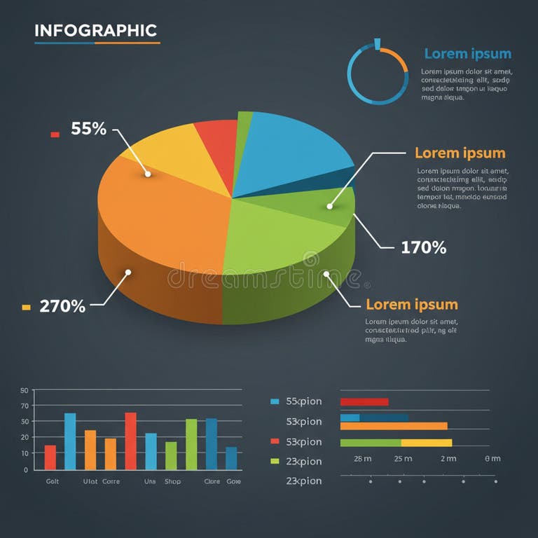 Infographic Features a Multicolored Pie Chart Segmented into Five ...