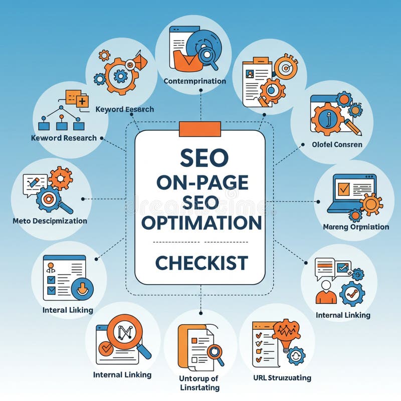 Infographic Features an SEO on-page Optimization Checklist Encircled by ...