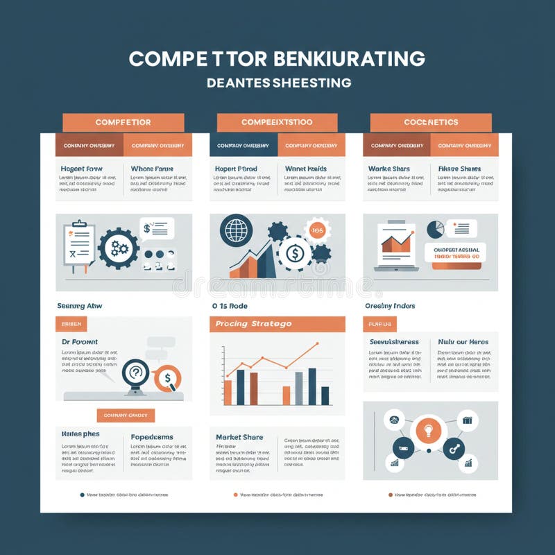 Infographic Featuring a Competitive Analysis with Sections Labeled ...