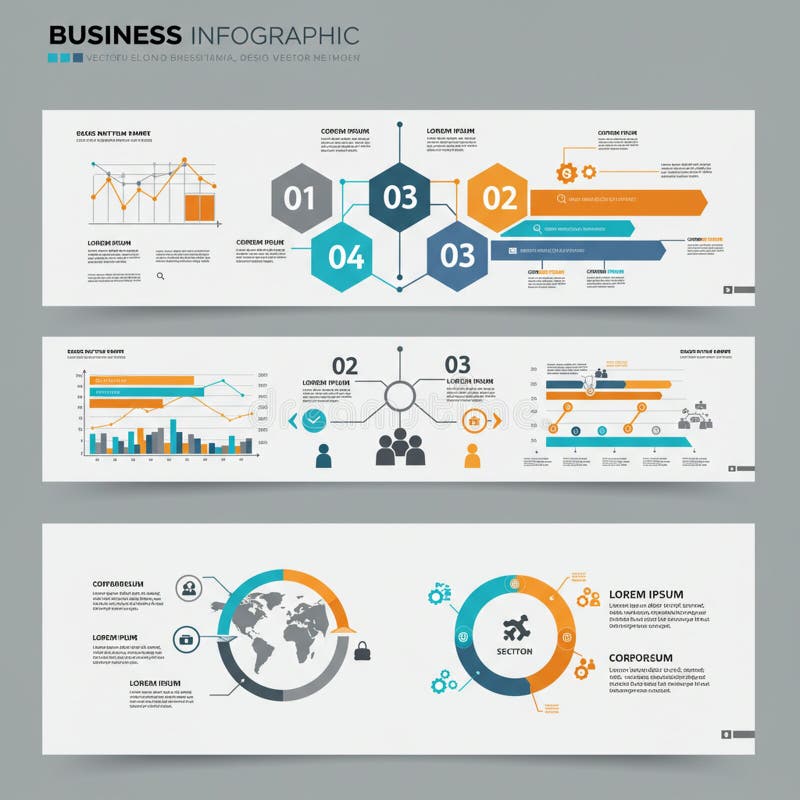 Infographic Featuring Three Sections. the First Includes Hexagonal ...