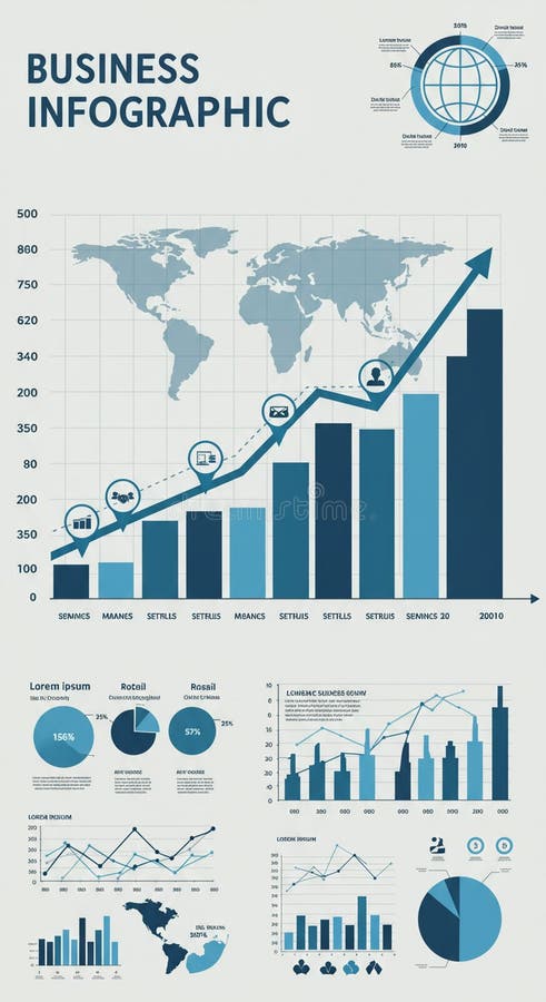 Infographic Featuring a World Map with a Bar Graph Overlay, Showing ...