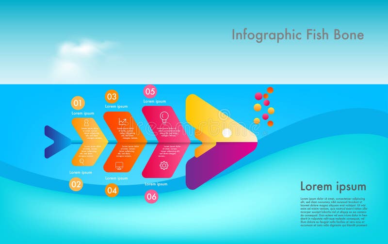 Infographic Fish Bone Chart To Present Data Template Stock Vector ...