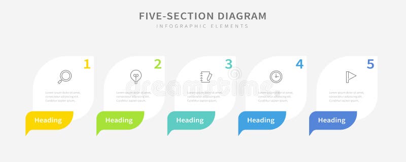 Infographic Five Section Diagram Stock Vector - Illustration of ...