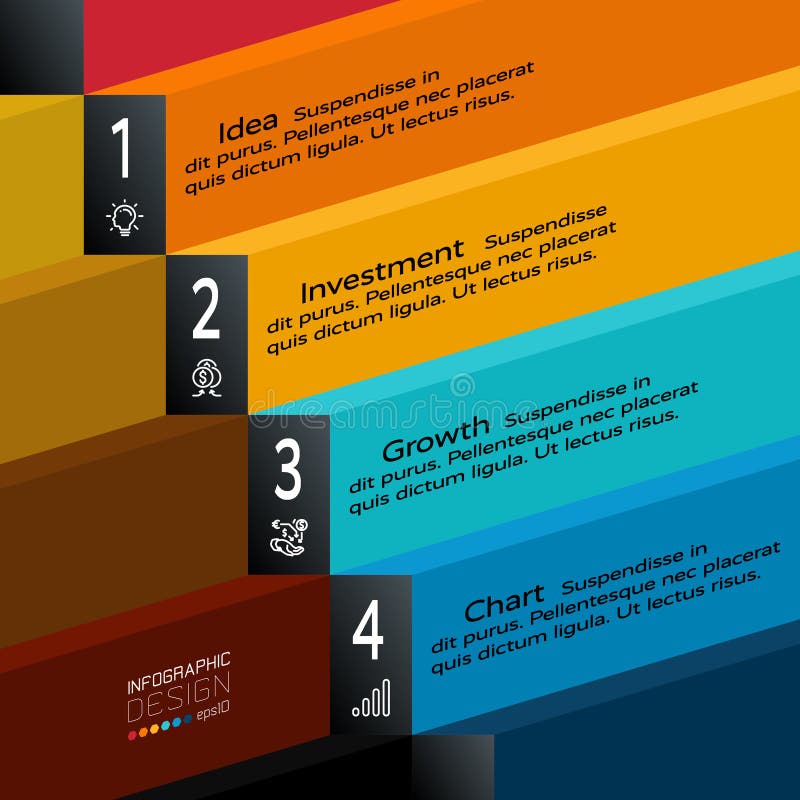 Flat Design 4-step Label for Presentation and Business Planning. Stock ...
