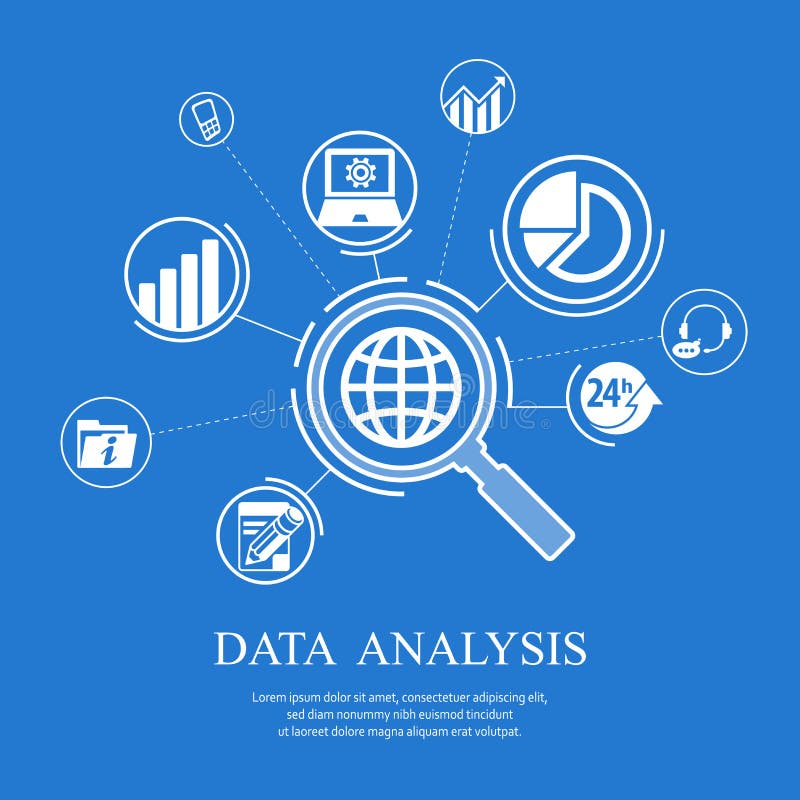 Infographic Flat Elements in Blue Stock Vector - Illustration of icon ...