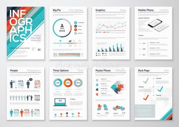 Infographic Flyer and Brochure Elements for Business Data Visualization ...