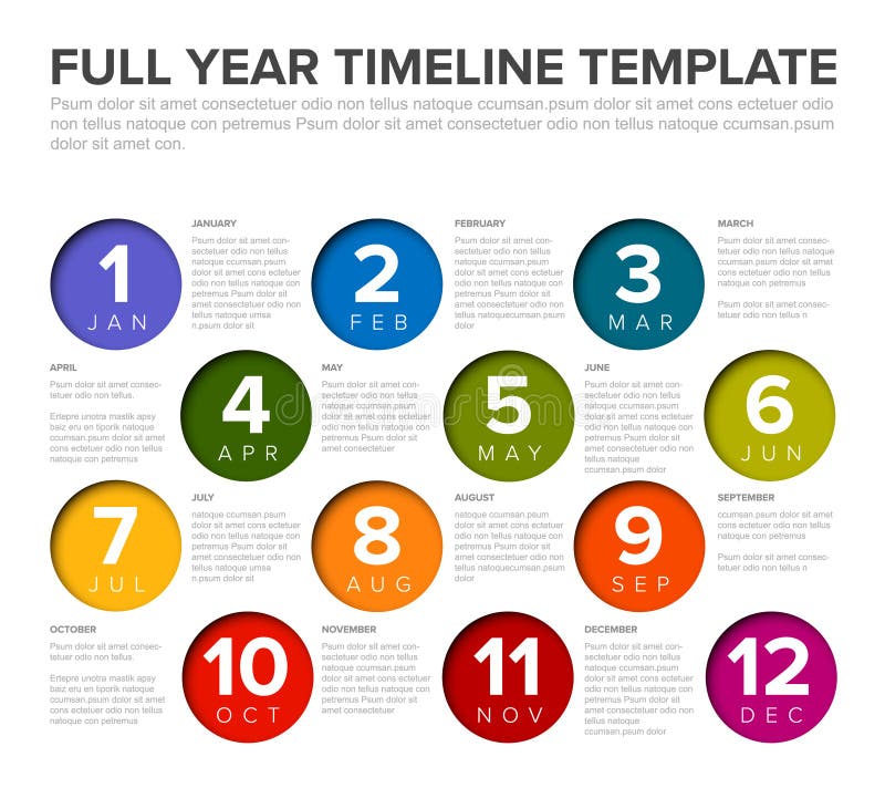 Full Year Timeline Template Stock Vector - Illustration of infochart ... Full Year Timeline Template Stock Vector - Illustration of infochart ...