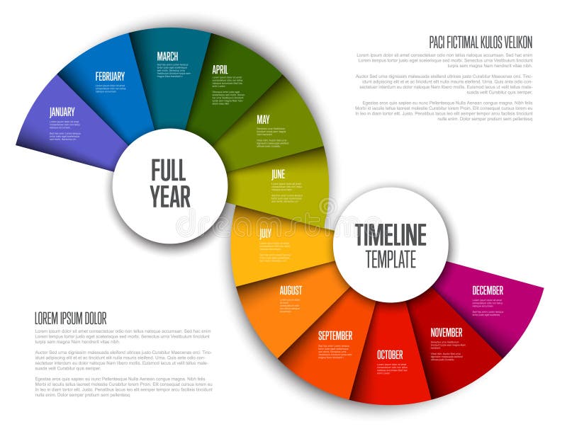 Infographic Full Year Timeline Template Stock Vector - Illustration of ...
