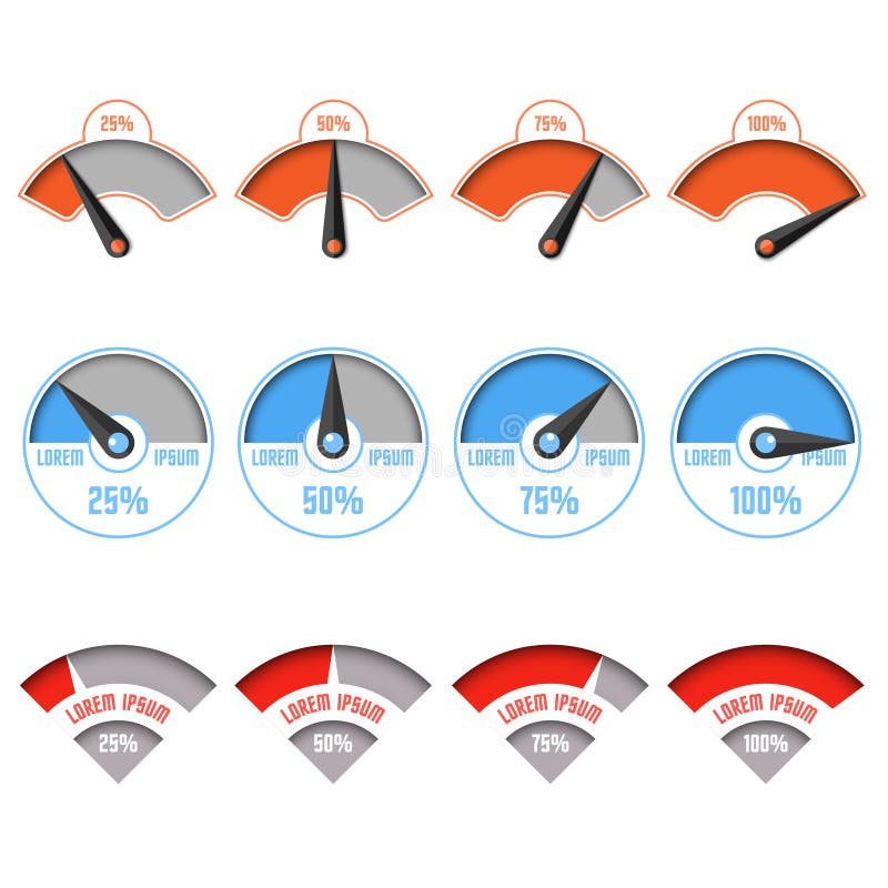Infographic Gauge Chart Elements Stock Vector - Illustration of growth ...