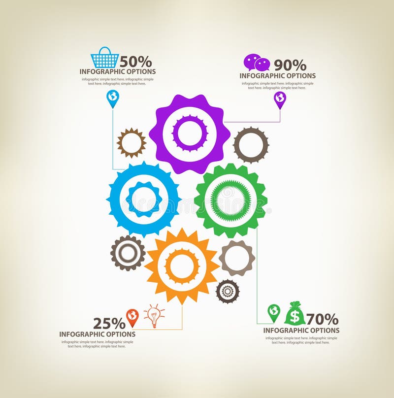 Infographic Gears with Axis Stock Illustration - Illustration of ...