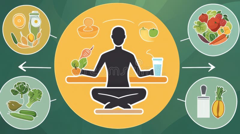 Balanced Diet Visualization Stock Illustration - Illustration of ...