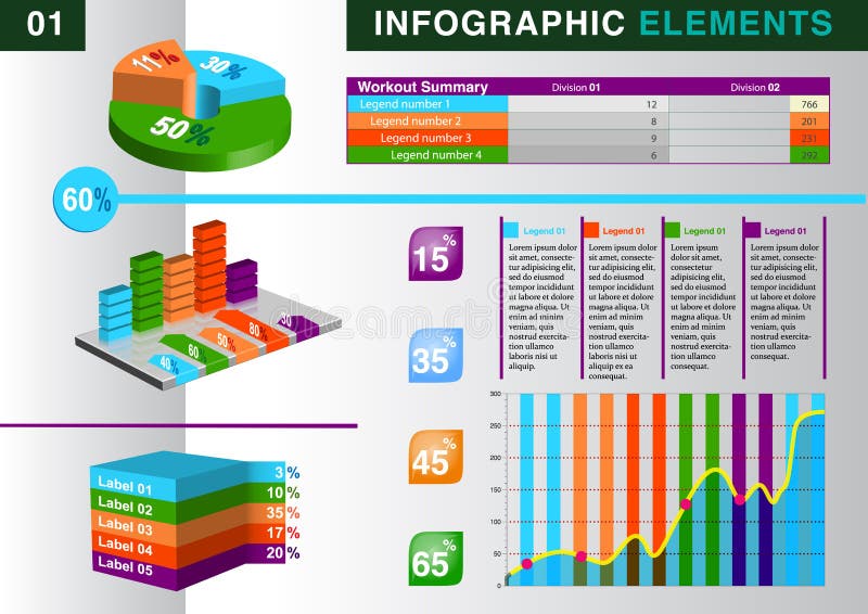 Percentages Data Visualization Stock Vector - Illustration of scale ...