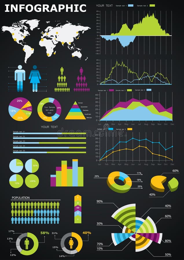 Infographic Graphs stock vector. Illustration of chart - 22273701