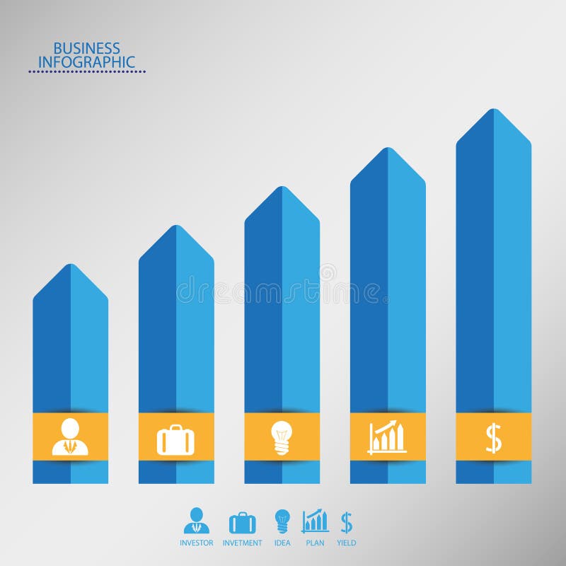 Infographic with Growth Graph and Icons Stock Illustration ...