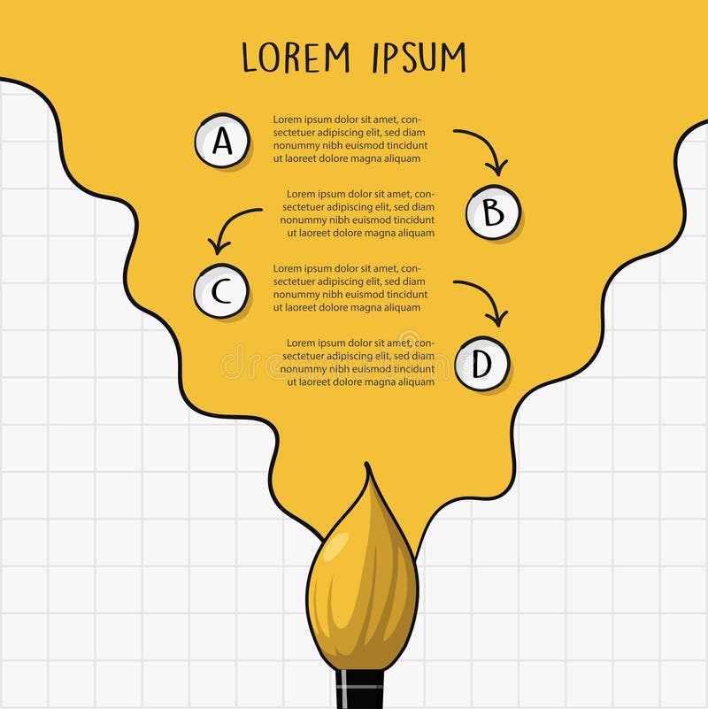 Infographic Hand Drawn Professional Steps with Yellow Color Stock ...