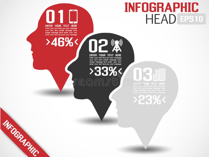 Infographic head style stock vector. Illustration of menu - 67388918