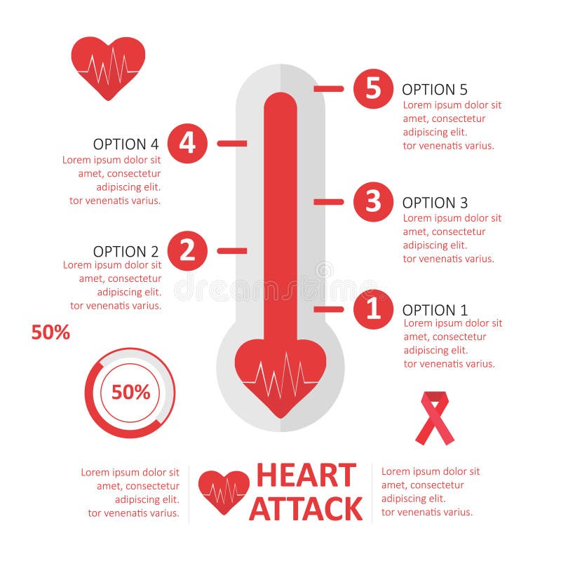 Infographic of Heart Attack. Vector Illustration Decorative Design ...