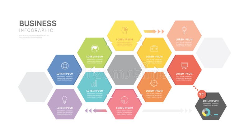 Infographic Hexagon Diagram Template for Business, Presentation Vector ...