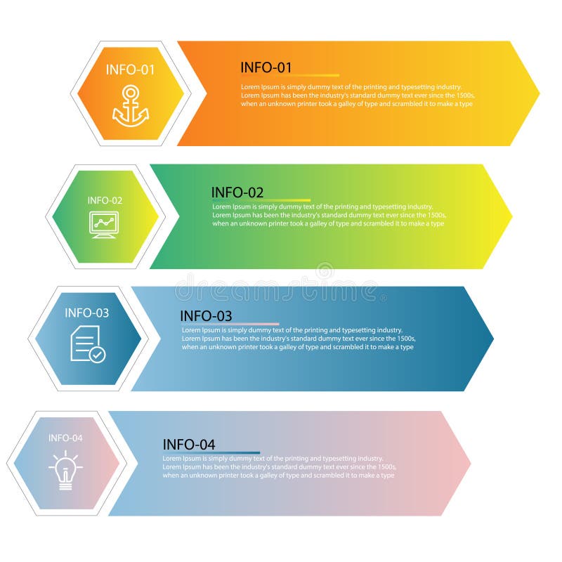 Infographic Hexagon Vector Template Process Concept Step for Strategy Stock Vector ...