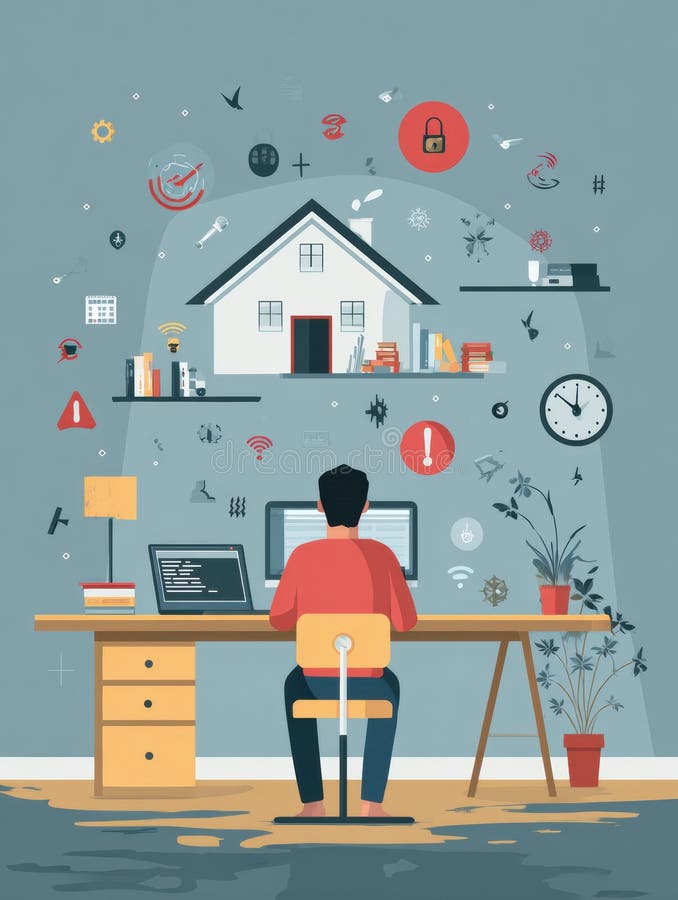 Common Cybersecurity Mistakes Made at Home Illustrated in a Detailed ...