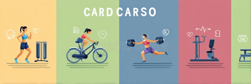 Comparison of Cardio, Strength, and Flexibility Exercises with Icons ...