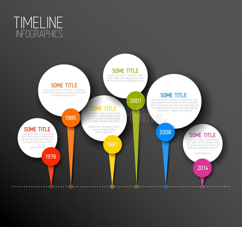 Horizontal Infographic Timeline Report Template with Rounded Labels ...