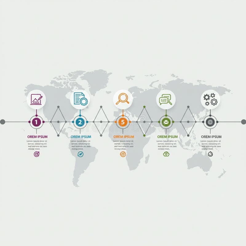 Infographic Timeline Map Timeline Vector Infographic World Map Stock