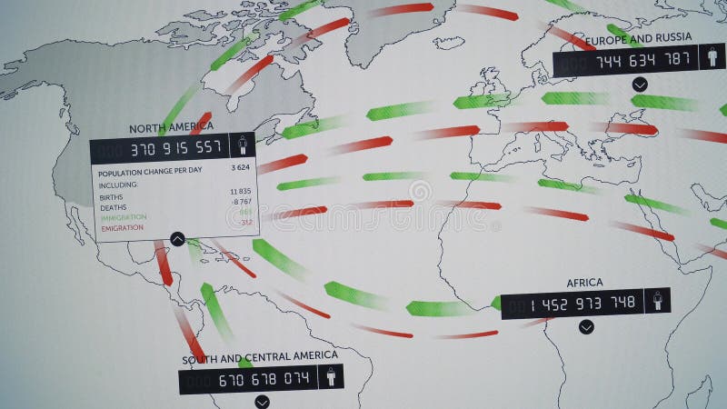 Infographic of Human Population Changes Across Continents. Stock ...