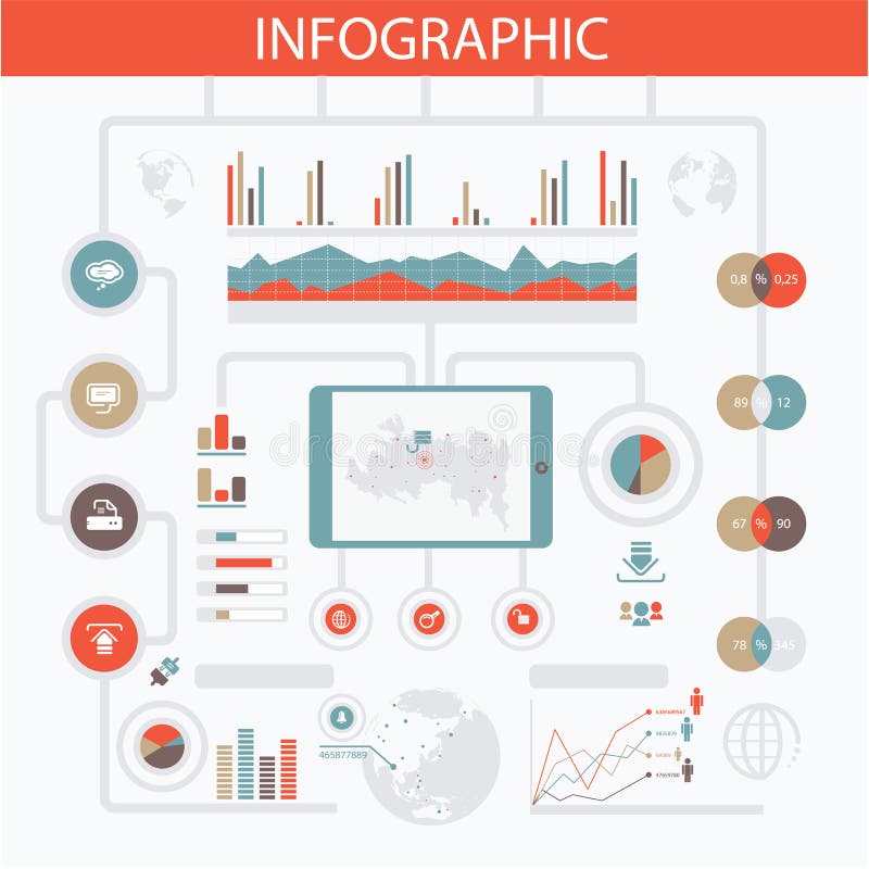Infographic stock vector. Illustration of cloud, beige - 33939470