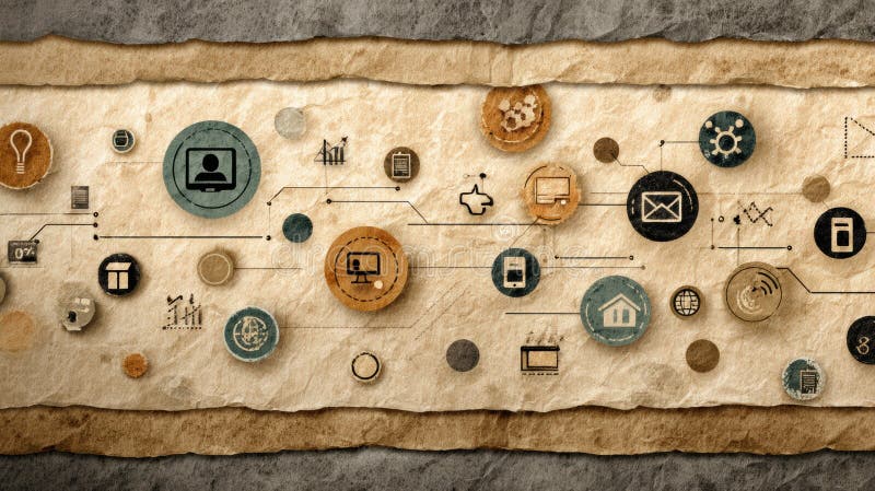 Infographic Icons Displayed on Recycled Paper Texture for ...