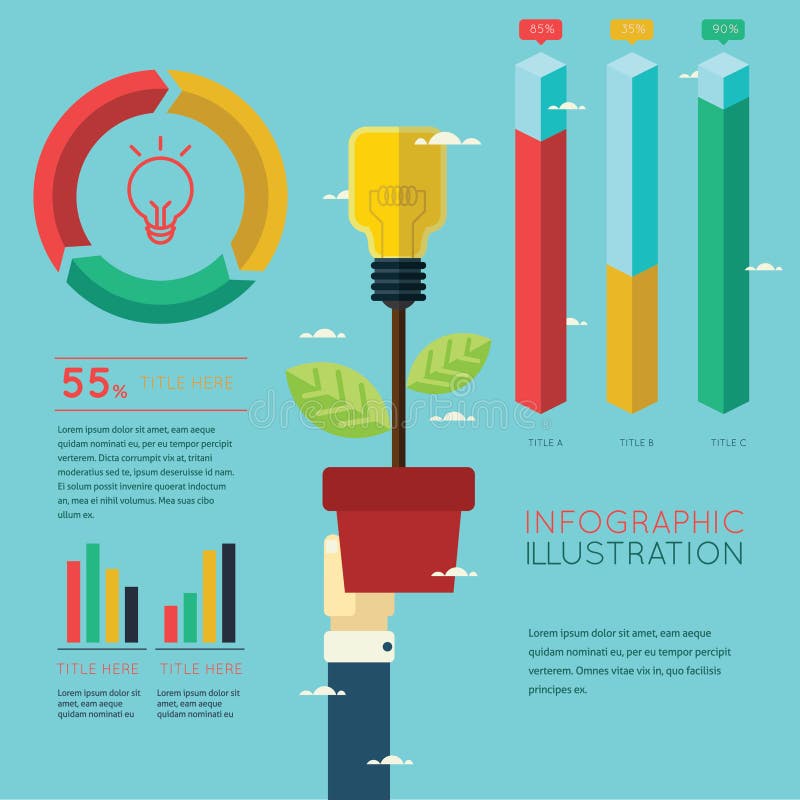 Infographic of Idea Development Concept. Vector Illustration Decorative ...