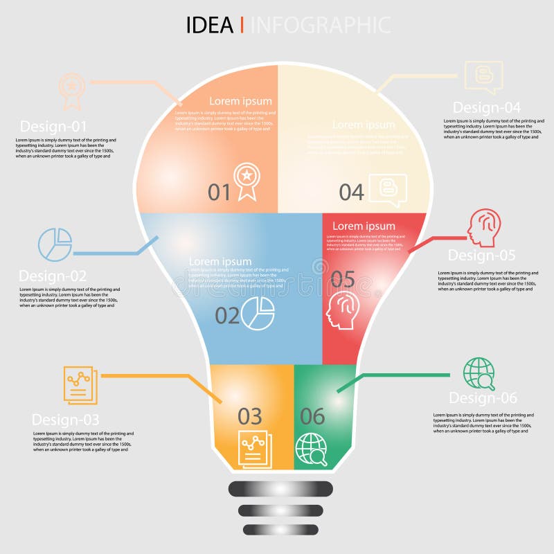 Infographic Idea Shape Data Vector Template Process Concept Step for ...